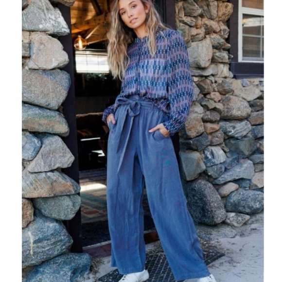 Ces Femme | Pants & Jumpsuits | 3379 Belted Chambray Pants | Poshmark